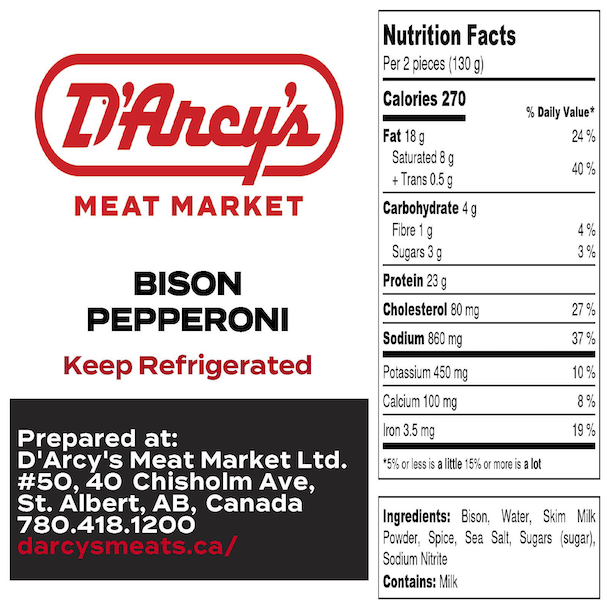 Bison Pepperoni | Edmonton & St Albert Butcher Shop | D'Arcy's Meat Market