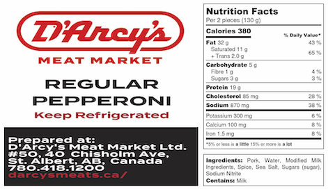 Regular Pepperoni | Edmonton & St Albert Butcher Shop | D'Arcy's Meat ...