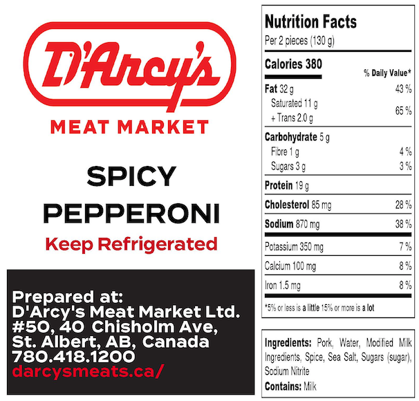 Spicy Pepperoni | Edmonton & St Albert Butcher Shop | D'Arcy's Meat Market